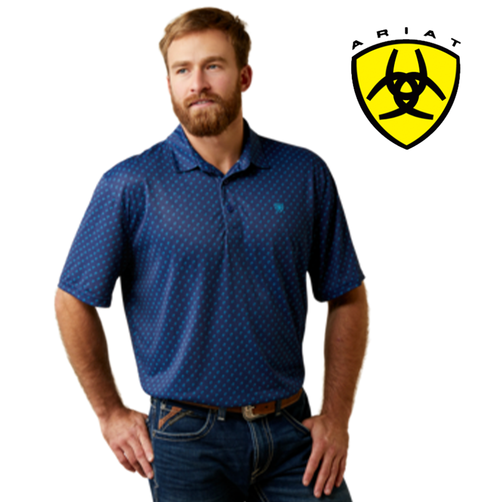 ARIAT Men's All Over Print SS Polo 10045028 – Ak'kin Footwear